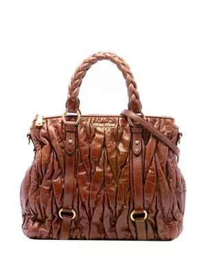 Miu Miu 2010-2026 Matelasse Nappa Satchel - Brown