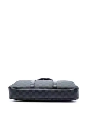 LOUIS VUITTON 2017 Damier Graphite Porte Documents Voyage Pm Business Bag - Black