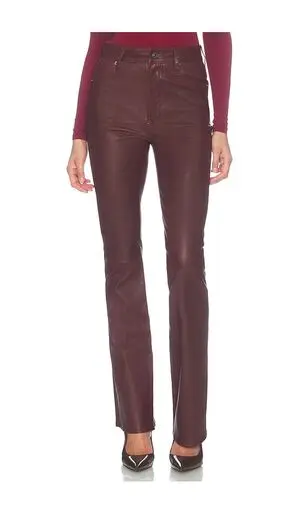 FRAME The Leather Reboot Pant In Burgundy - Currant