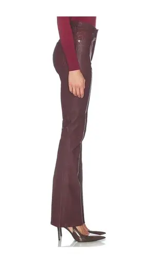 FRAME The Leather Reboot Pant In Burgundy - Currant