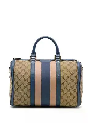 Gucci 2016-2026 Medium Gg Canvas Web Joy Boston Bag Satchel - Neutrals