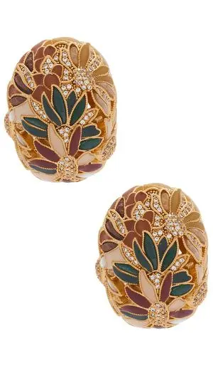 Zimmermann Botanica Stud Earrings In Metallic Gold - Multi