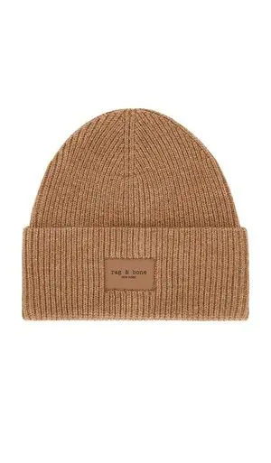 Rag & Bone Blake Wool Blend Beanie In Tan - Camel