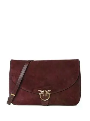 Pinko Love Birds Suede Shoulder Bag - Red