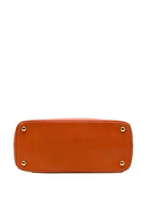 Prada 2013-2026 Small Saffiano Lux Galleria Double Zip Satchel - Orange