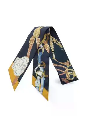 Hermès 2010s Twilly Brides De Gala Scarf - Blue