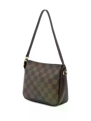 LOUIS VUITTON 2005 Damier Ebene Trousse Pochette Handbag - Brown