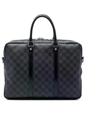 LOUIS VUITTON 2017 Damier Graphite Porte Documents Voyage Pm Business Bag - Black
