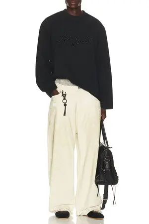 Acne Studios Exford U Ls Pique Venice Logo In Black