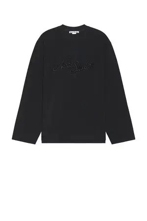 Acne Studios Exford U Ls Pique Venice Logo In Black