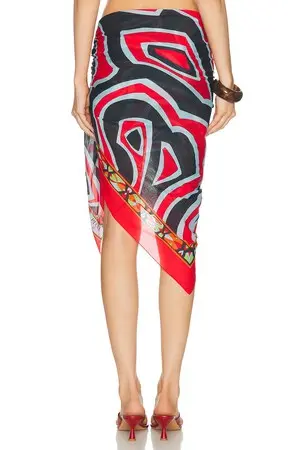 Emilio Pucci Cotton Pareo In Red