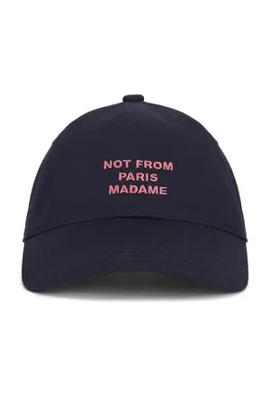 Drole De Monsieur Slogan Cap In Black - Navy
