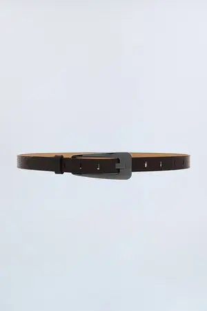Revolve Mini Grande Belt In Burgundy - Burgundy Python Print
