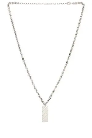 Off-White Diag Necklace In Metallic - Silver