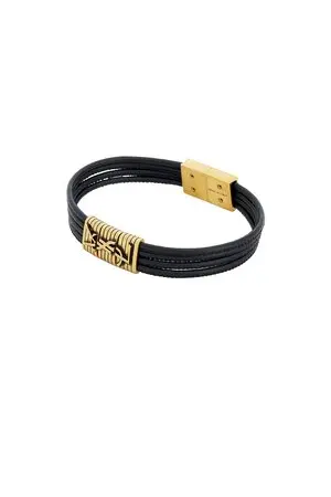 Saint Laurent Vintage Five Strand Bracelet In Black