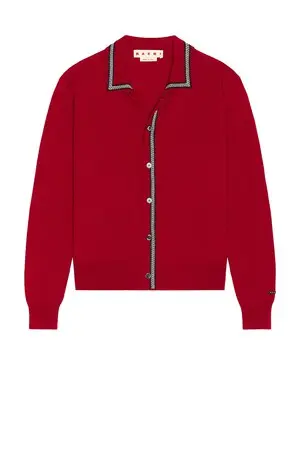 Marni Cardigan With Polo Cardigan In Red