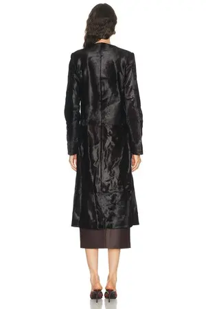 Simkhai Bowie Collarless Coat In Burgundy