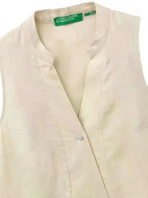 BENETTON Linen V-neck Mini Dress