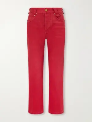 WILLY CHAVARRIA Chente Mid-rise Straight-leg Jeans - Red