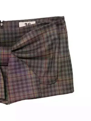 ANIYE BY Check Bow-detail Shorts
