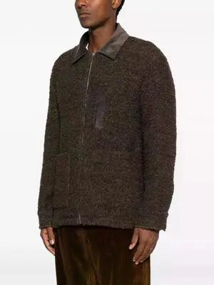 AMARANTO Bouclé Corduroy-collar Jacket