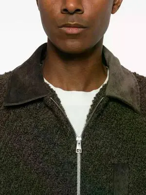 AMARANTO Bouclé Corduroy-collar Jacket