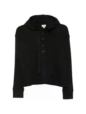 BOBI Waffle-knit Button-front Hoodie - Silver