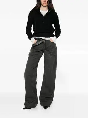 BOBI Waffle-knit Button-front Hoodie