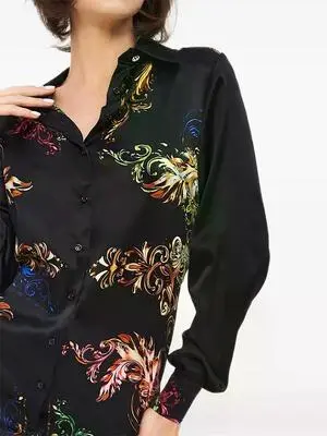 TESSITURA Baroque-print Shirt Mini Dress - Black