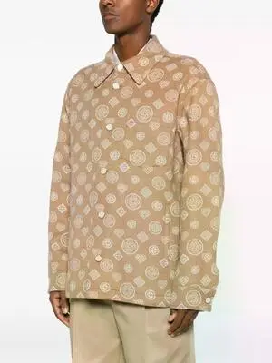 Casablanca Monogram-pattern Button-fastening Overshirt