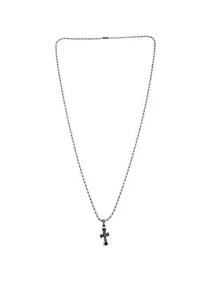 Chrome Hearts Baby Fat Diamond Cross Necklace - Silver