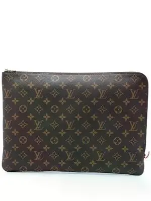 LOUIS VUITTON 2020 Monogram Poche Documents Portfolio Business Bag - Brown
