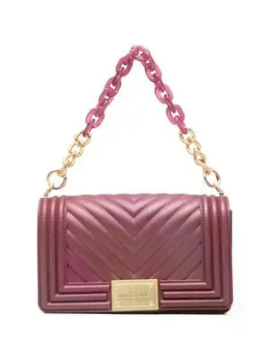 MARC ELLIS Small Flat 27 Chevron-quilted Logo-plaque Tote Bag - Red