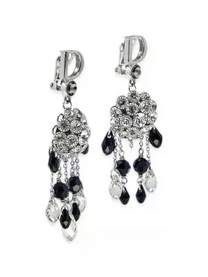 Dior Logo Crystal Chandelier Earrings
