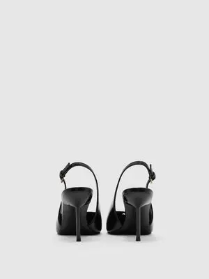REISS Maya Leather Hardware-detail Mid-heel Court Shoes