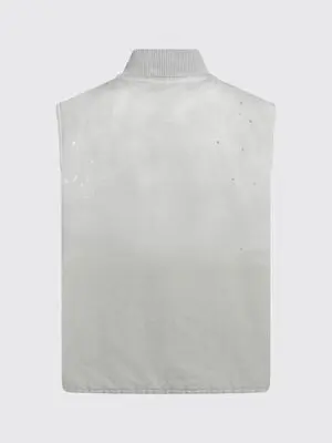 MAISON MARGIELA Cotton Waistcoat With Bomber Collar And Elasticated Hem - Grey