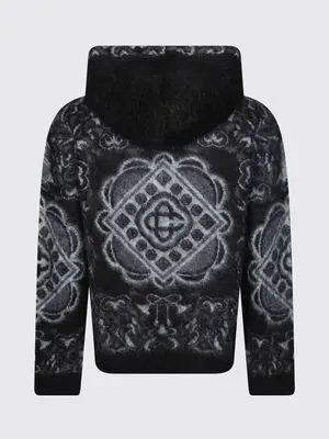 Casablanca Relaxed Fit Monogram Wool And Mohair Blend Zip-up Hoodie