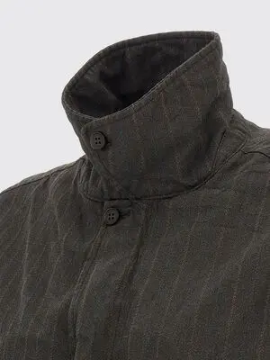 Comme Des Garçons Striped Polyester Shirt Jacket With Concealed Closure