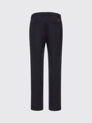 Incotex Straight Fit Pleated Wool Blend Tailored Trousers - Blue
