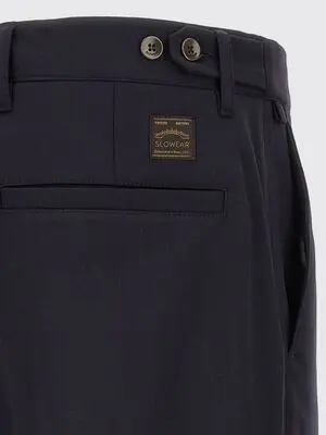 Incotex Straight Fit Pleated Wool Blend Tailored Trousers - Blue