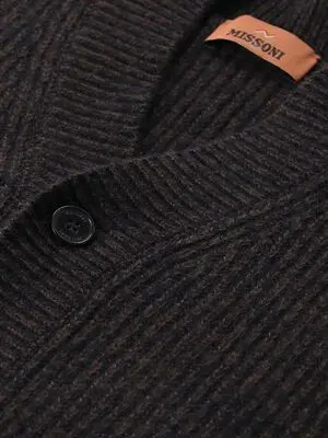 Missoni V-neck Wool Blend Cardigan With Button Closure And Patch Pockets