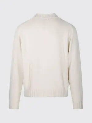 DUNST Wool-blend Mock Neck Jumper With Dropped Shoulders - White