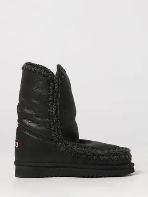 Mou Eskimo Nubuck Ankle Boots With Exposed Stitching And Wool Lining
