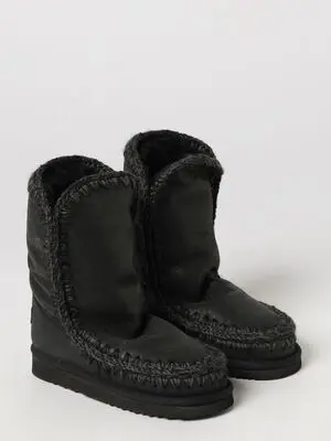 Mou Eskimo Nubuck Ankle Boots With Exposed Stitching And Wool Lining