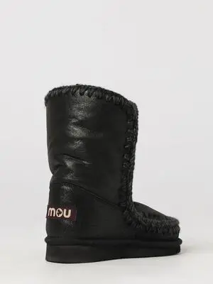 Mou Eskimo Nubuck Ankle Boots With Exposed Stitching And Wool Lining