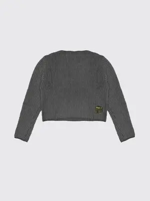 HTC LOS ANGELES Wool Crew-neck Jumper With Crest And Ribbed Trims - Grey