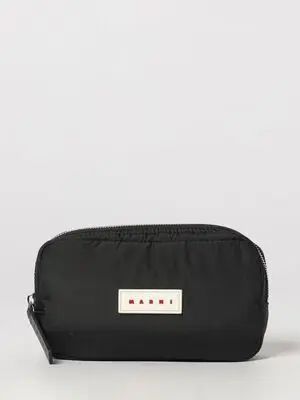 Marni Nylon Document Holder Pouch With Applied Logo And Zip Closure