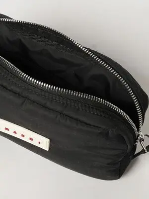 Marni Nylon Document Holder Pouch With Applied Logo And Zip Closure