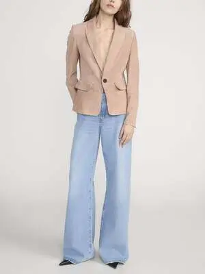 FRAME The Suede Sleek Blazer - Light Camel