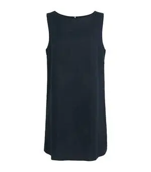 WITH NOTHING UNDERNEATH Linen Jackie Mini Dress - Navy
